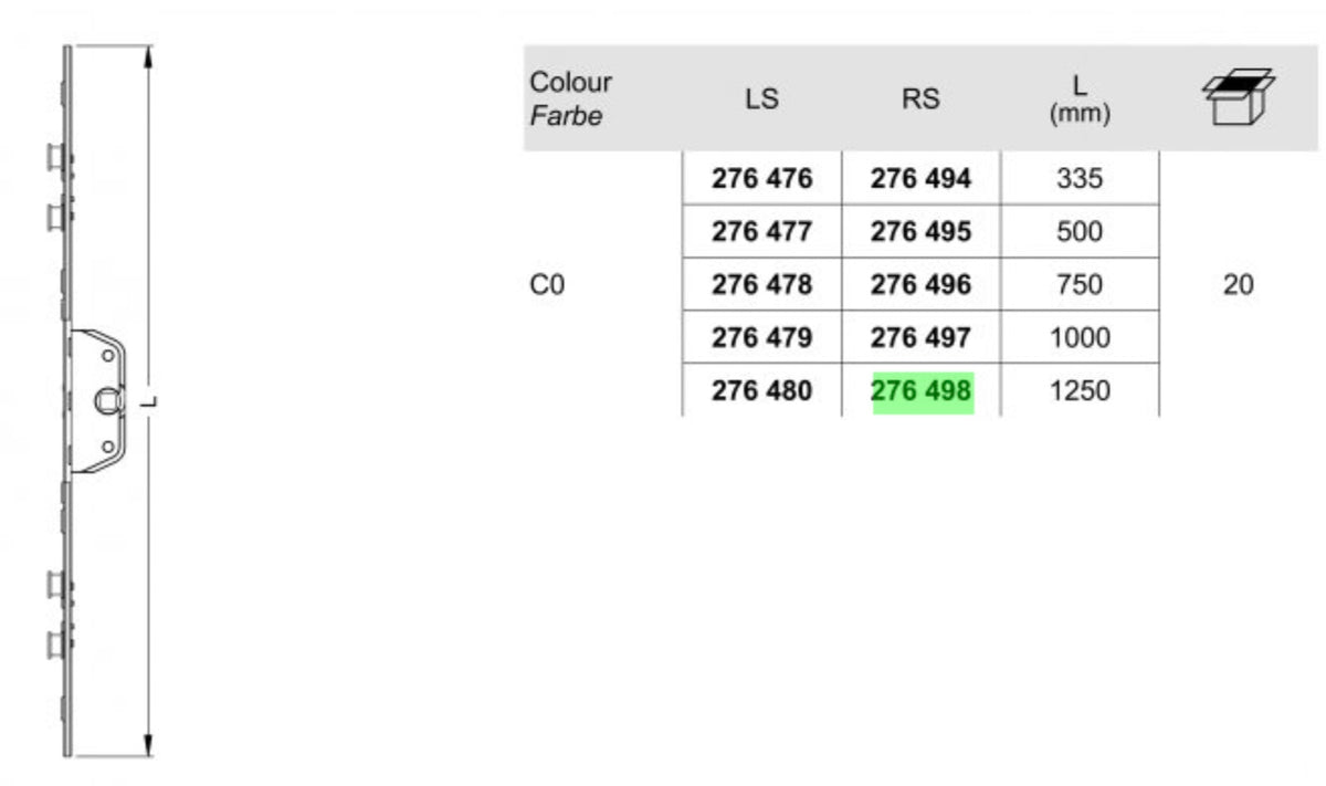 276479 Schuco Multi Point Locking – Complete Aluminium Spares